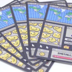 SMILY COMPUTER Windows Sticker Sheet - Hand Made - Holographic Vinyl ...