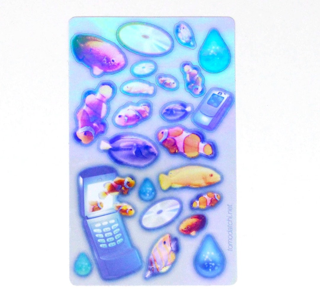 Frutiger Aero Style Holo Sticker Sheet - Hand Made - Holographic Vinyl ...