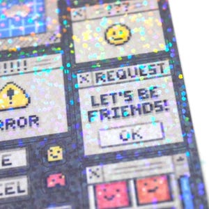 SMILY COMPUTER Windows Sticker Sheet - Hand Made - Holographic Vinyl ...