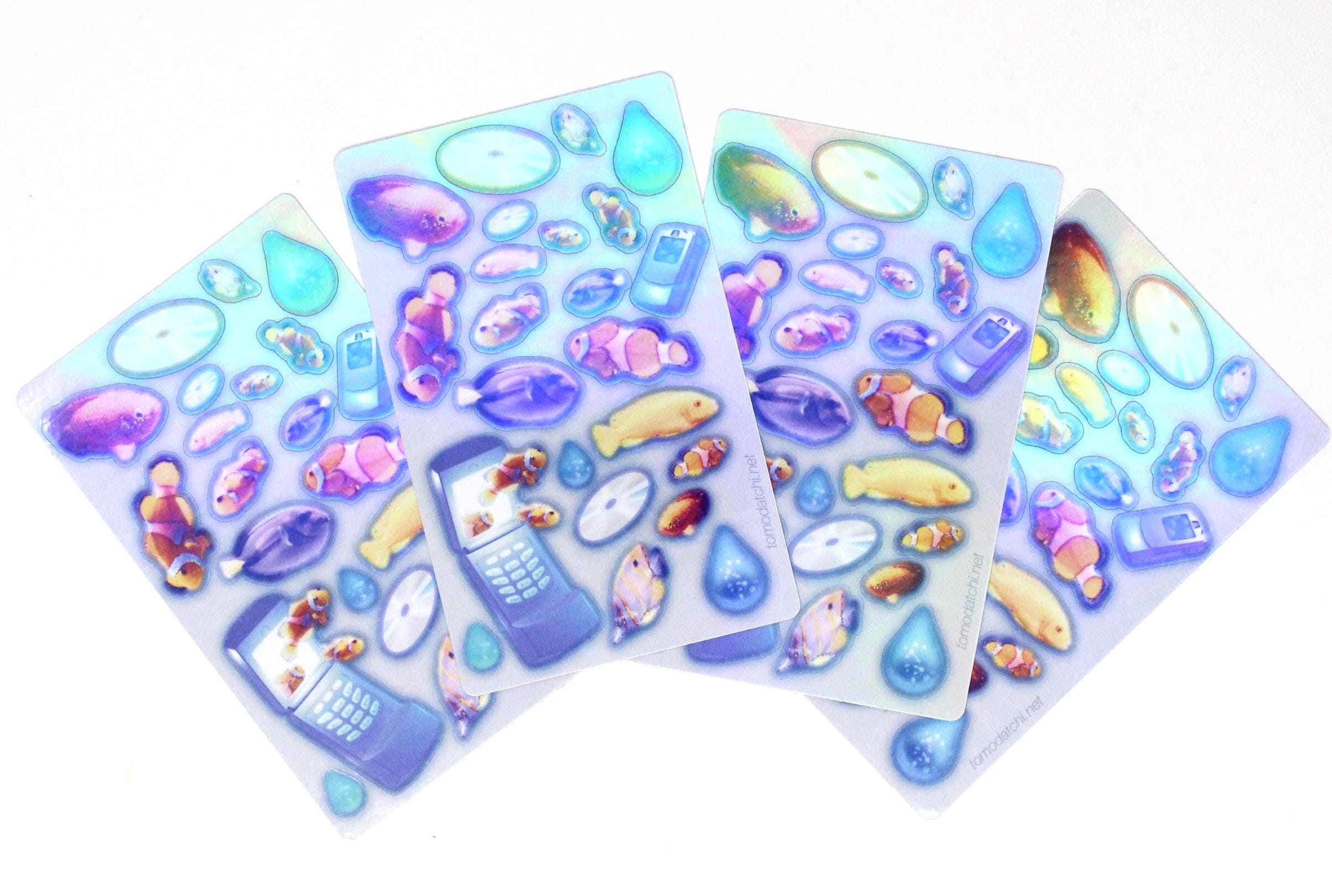 Frutiger Aero Style Holo Sticker Sheet - Hand Made - Holographic Vinyl ...