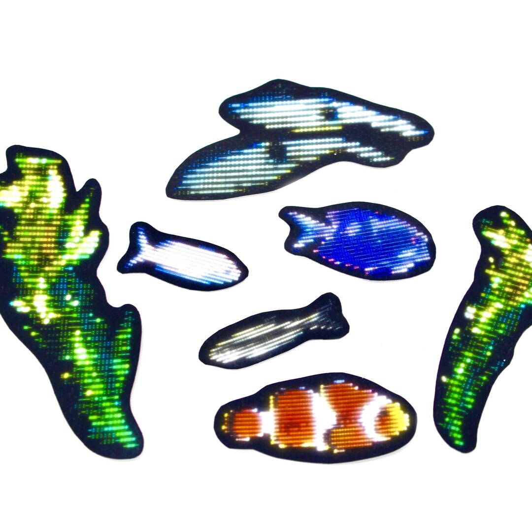 ASCII Style Fish Holo Stickers - 90s Computer / Teletext / Retro ...