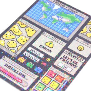 SMILY COMPUTER Windows Sticker Sheet - Hand Made - Holographic Vinyl ...