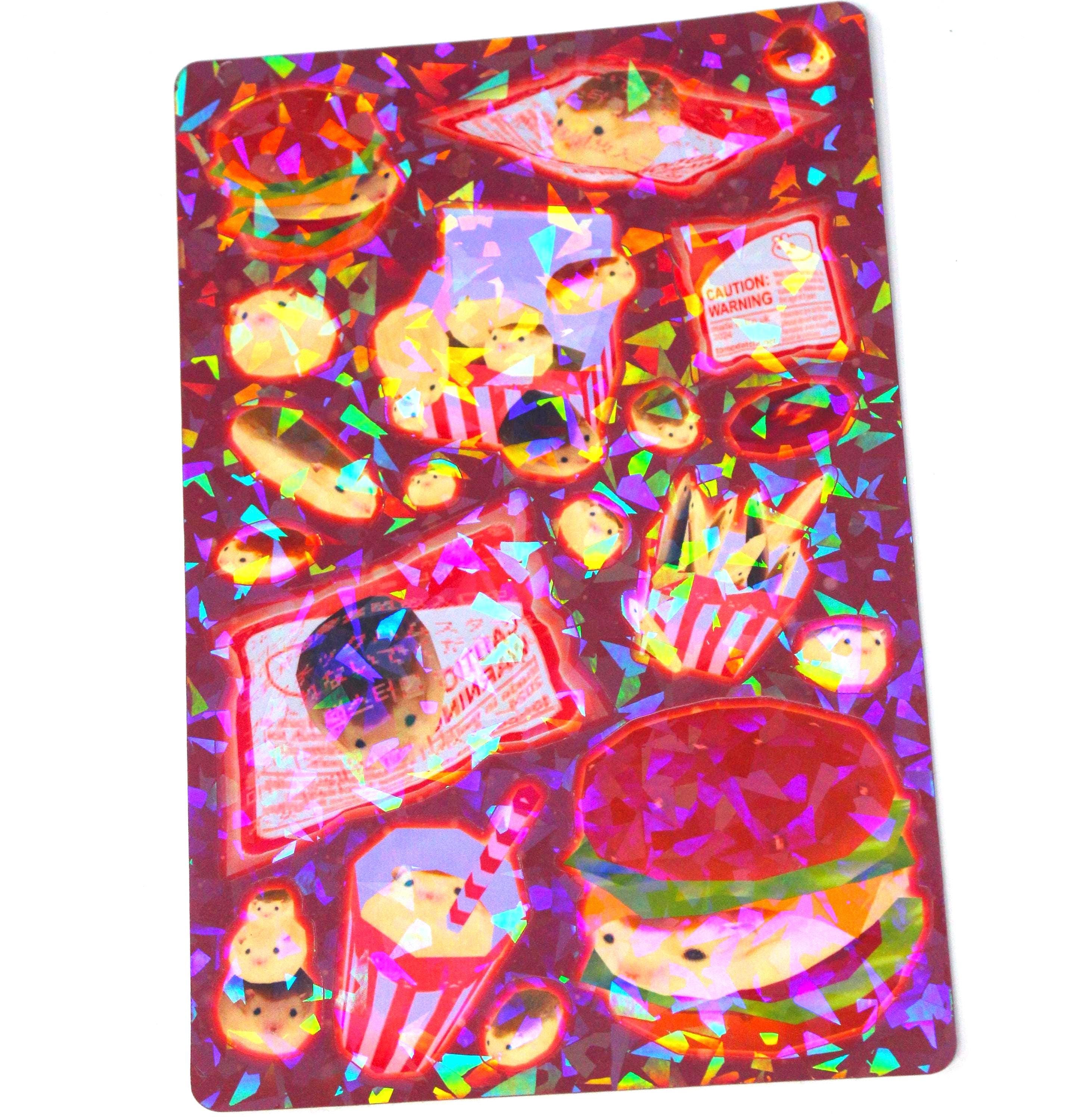 Hammy Meal Hamster Fast Food Sticker Sheet - Hand Made - Holographic ...