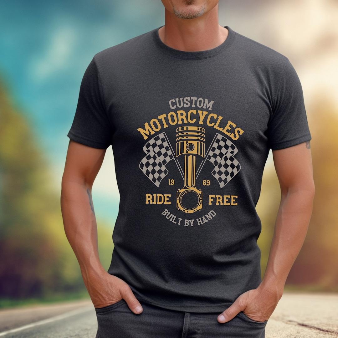 Custom Motorcycle T-shirt, Motorcycle Shirt for Men, Motorcycle Tee ...