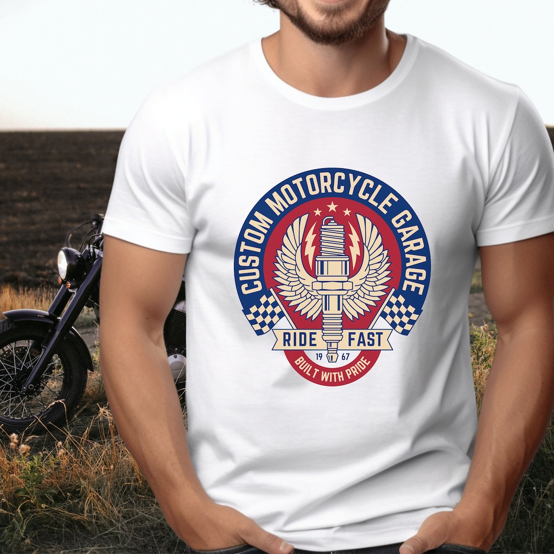 Custom Motorcycle Garage T-shirt, Motorcycle Shirt for Men, Motorcycle ...