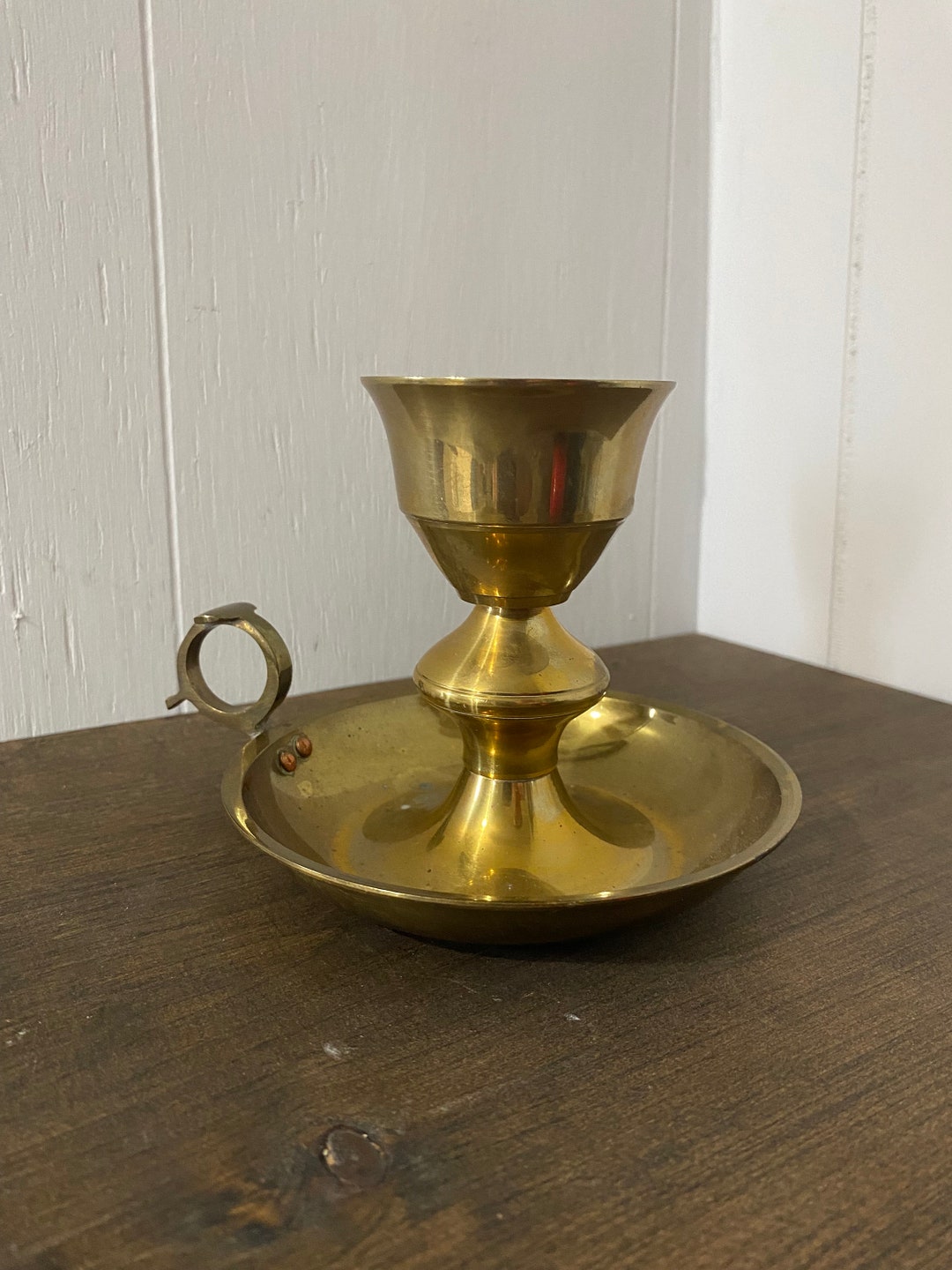 Brass Candlestick Holder With Finger Loop - Etsy