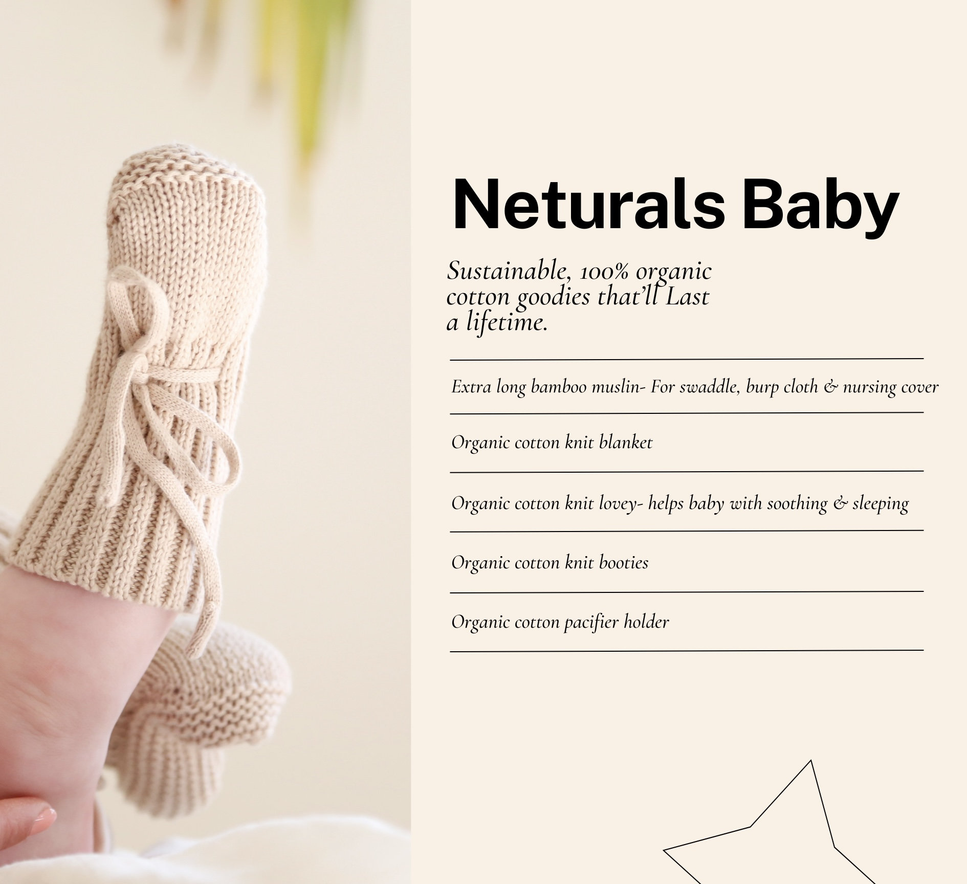 Organic Cotton Essential Baby Gift Set, Neutral Colors, 5 Pieces. - Etsy