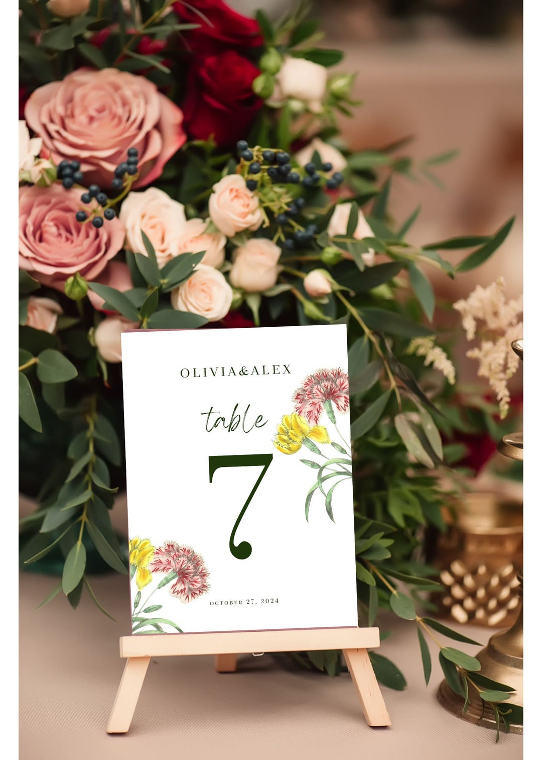 Table Number Card Template, Wedding Table Number, Printable Wedding ...