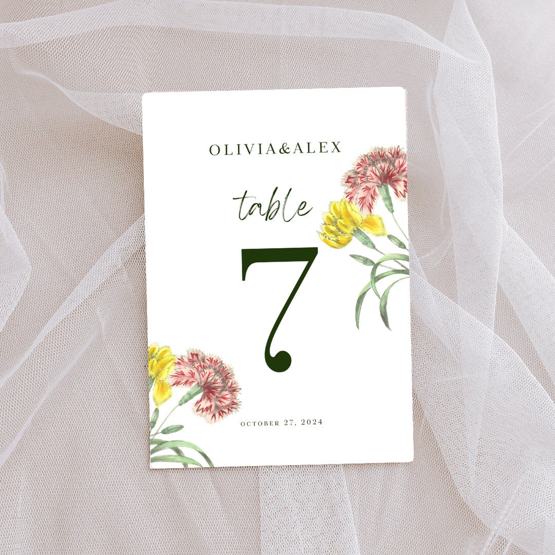 Table Number Card Template, Wedding Table Number, Printable Wedding ...