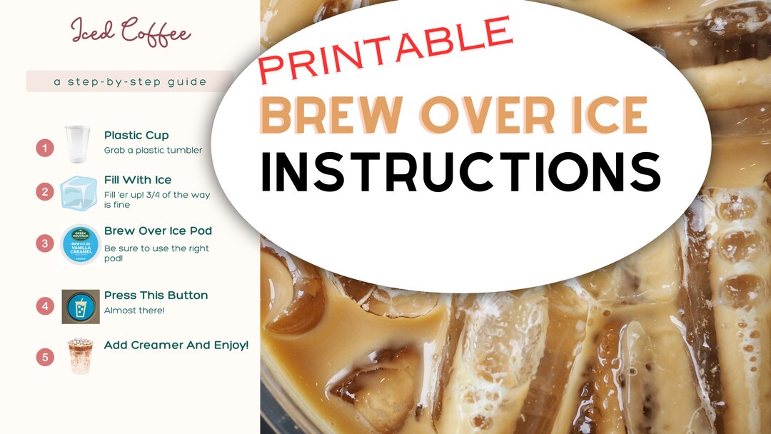 Brew Over Ice Instructions PRINTABLE - Etsy