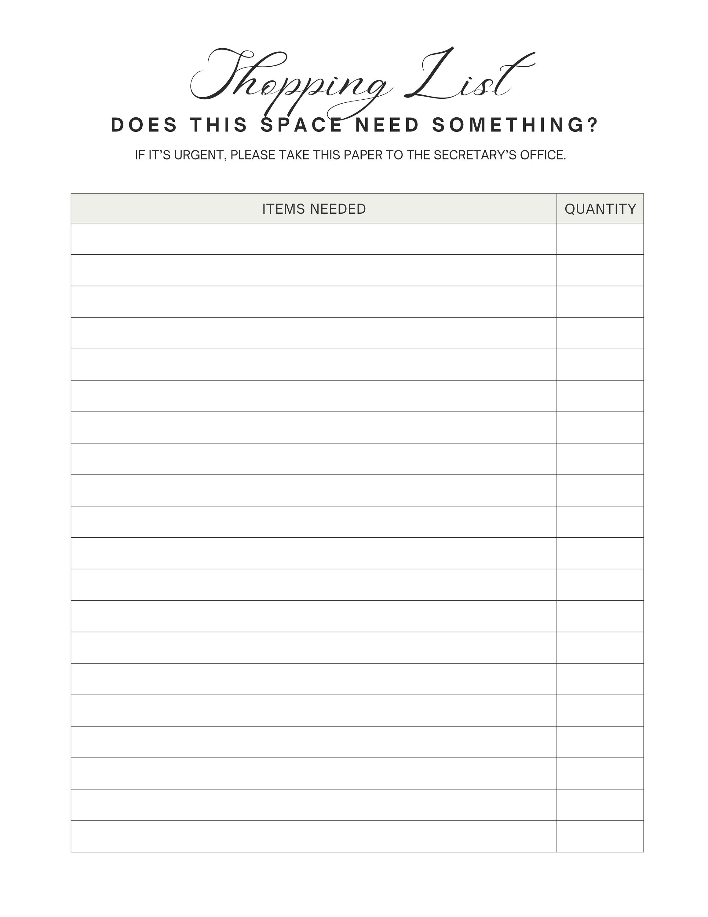 Office Shopping List - Etsy