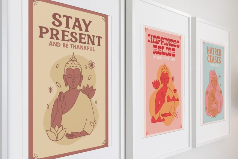 4x Posters Posters Lifestyle Buddha Karma - Etsy