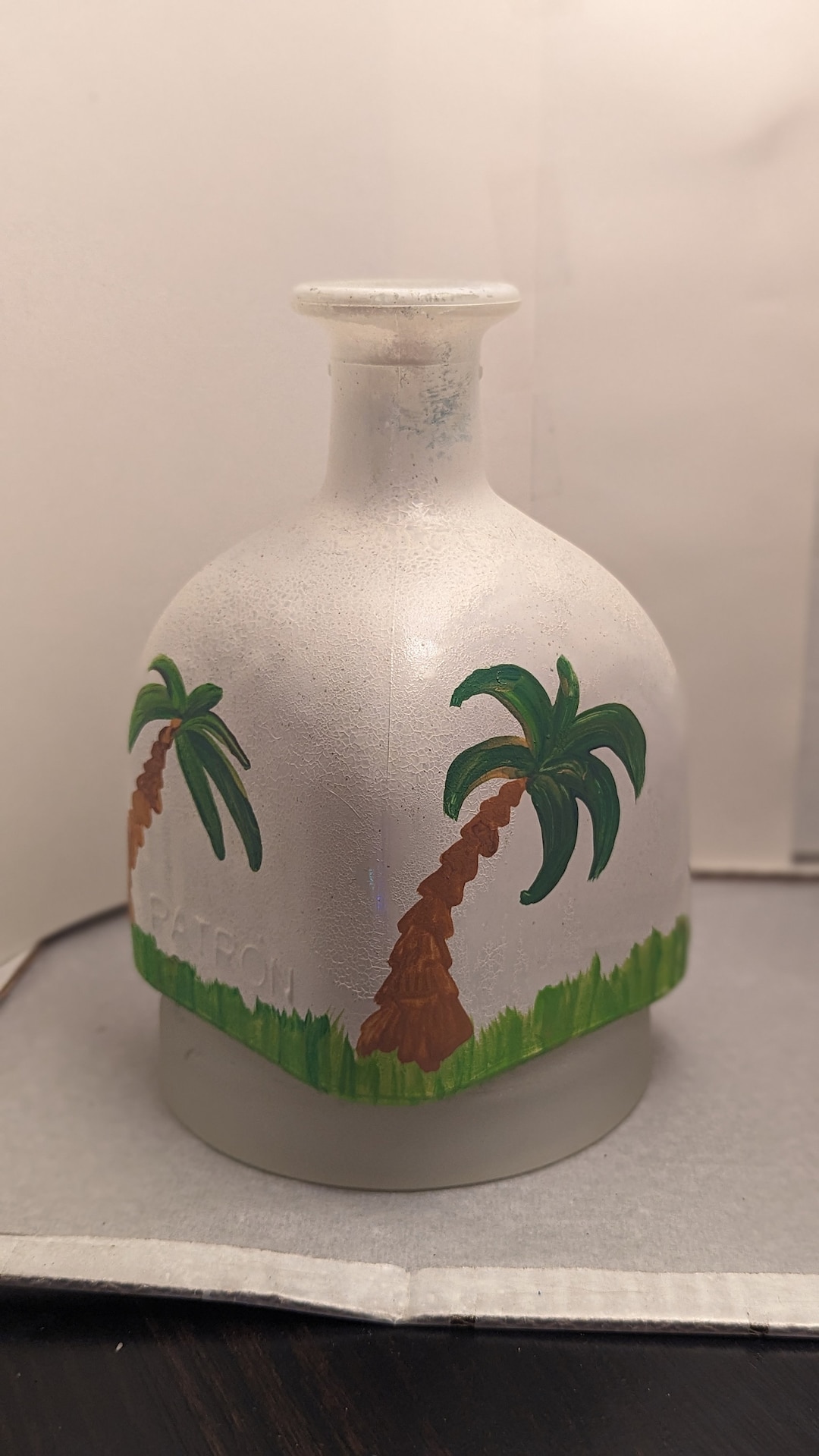 Hand Painted Bottle, Palm Trees on Patron - Etsy