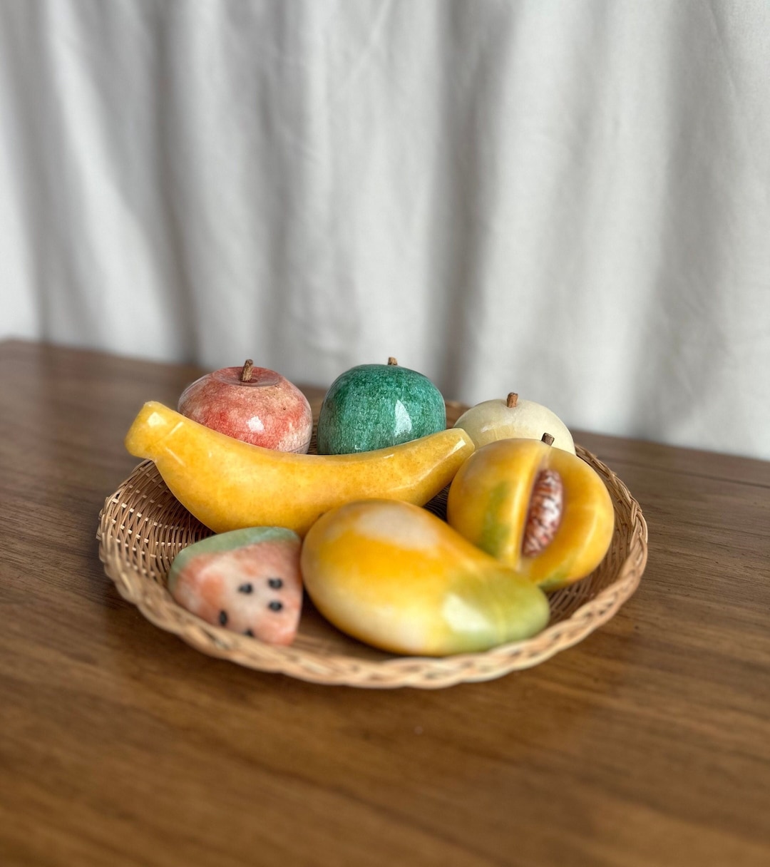 7 Piece Italian Alabaster Fruit Collection - Etsy