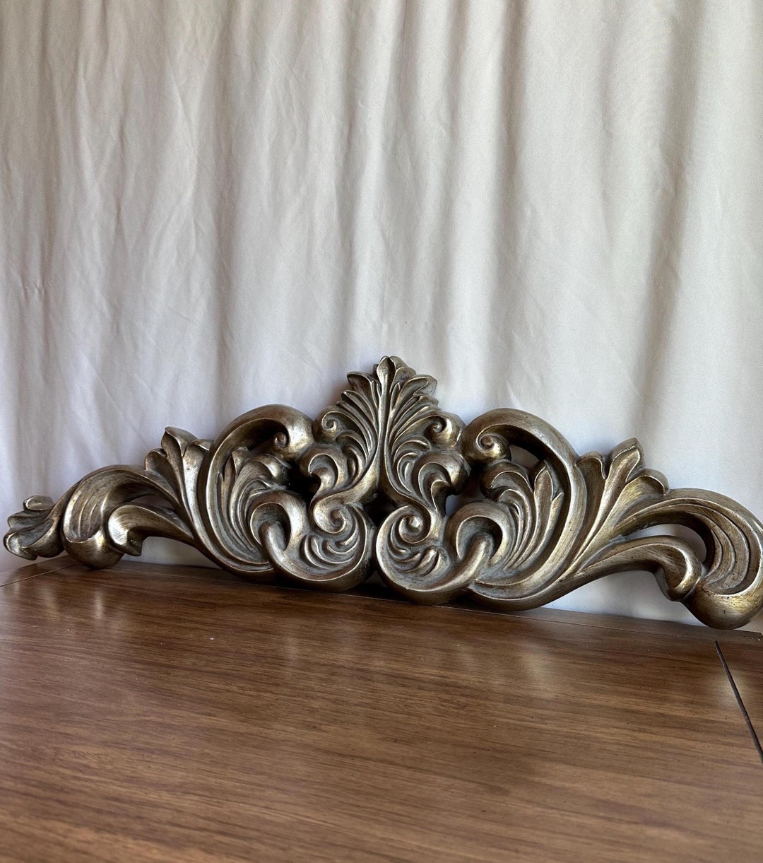 Large Vintage Brushed Gold Wall Door Pediment Topper - Etsy
