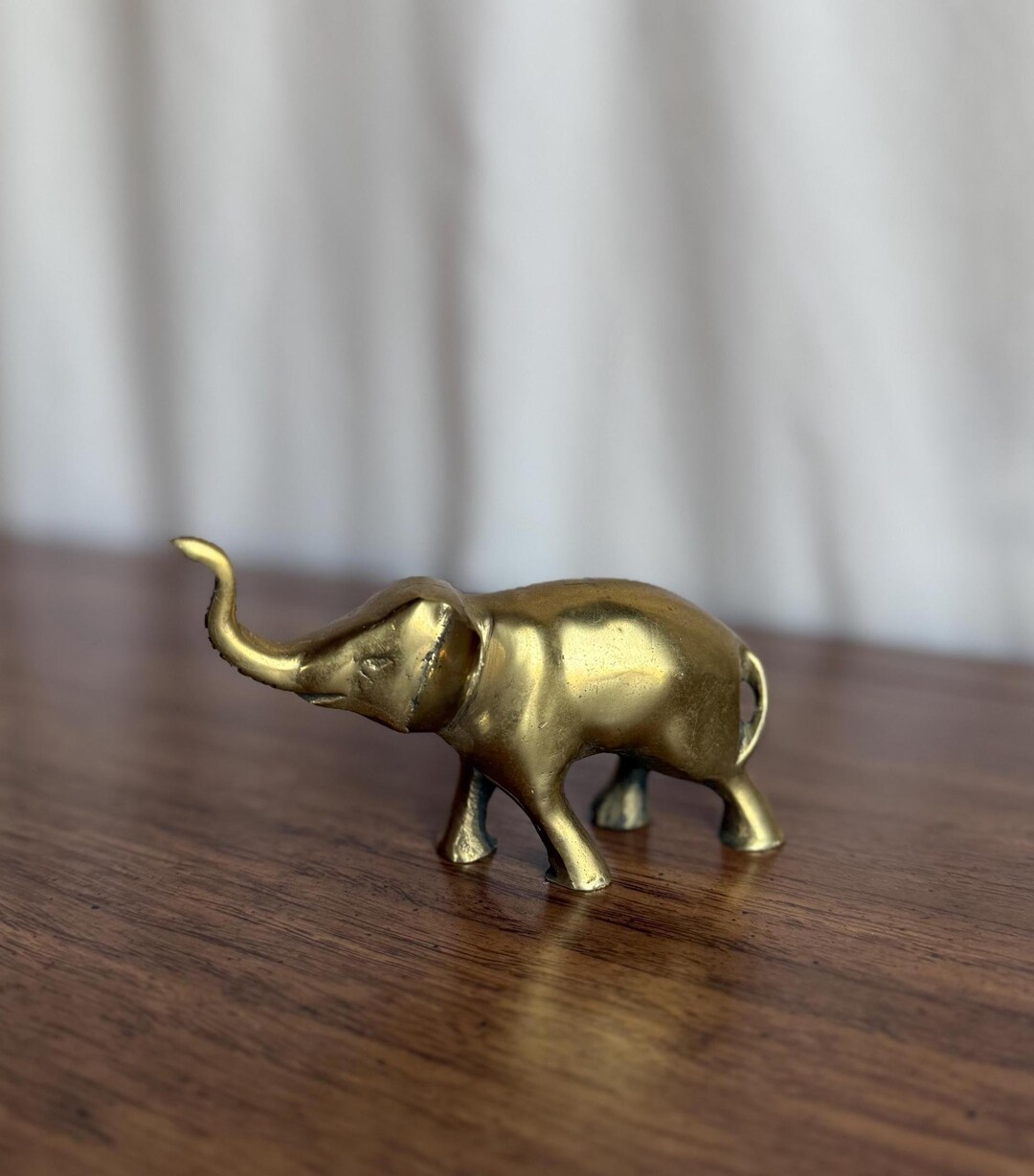 Small Brass Elephant Figurine - Etsy