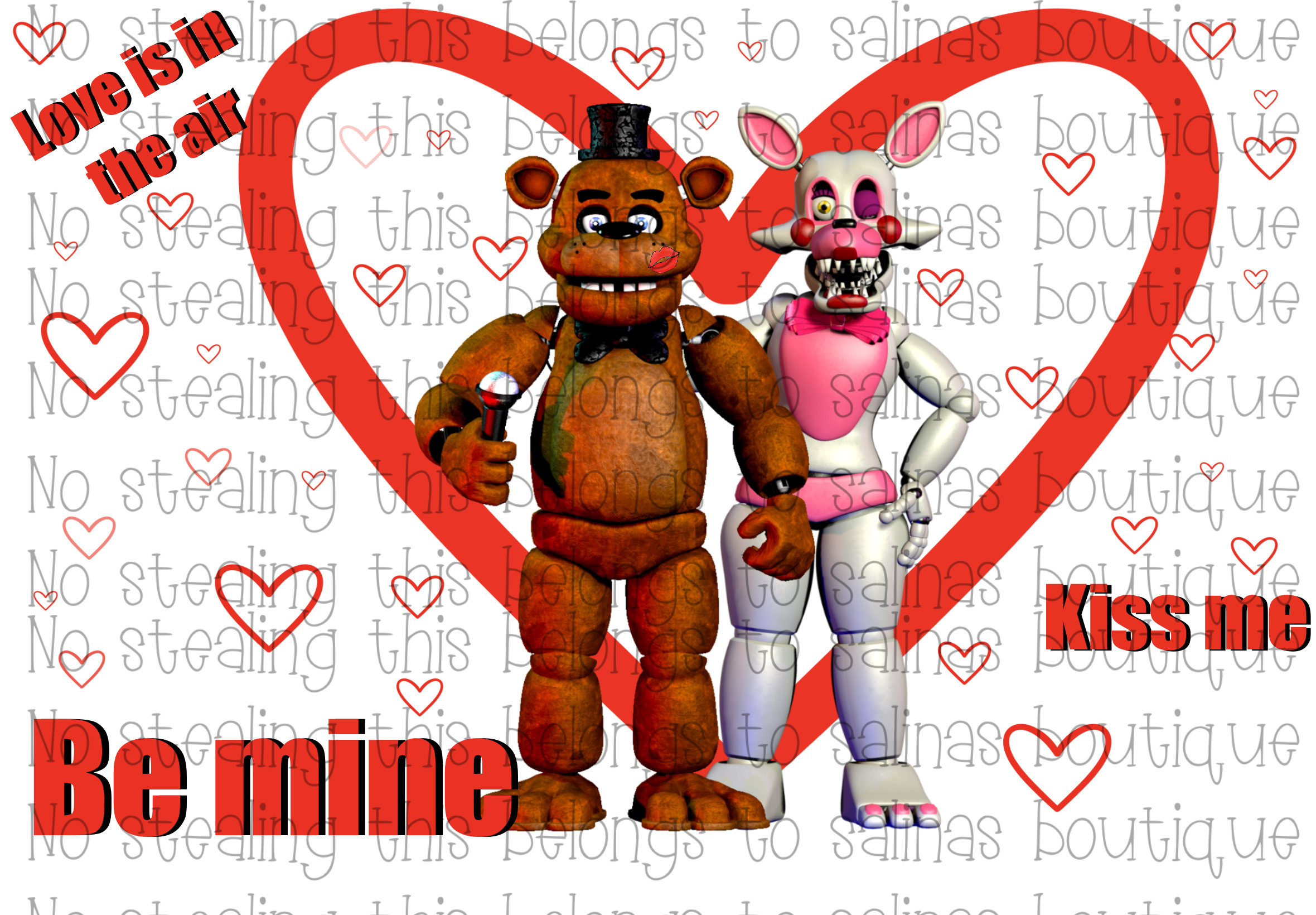 Five Night Freddy Valentines Foxy Freddy - Etsy