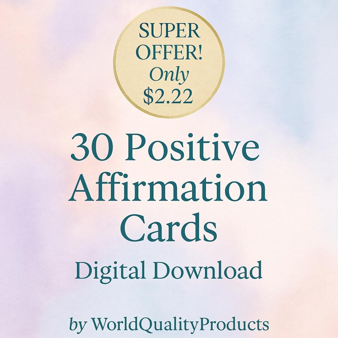 30 Digital Affirmation Cards in English | Instant Download | Positive ...