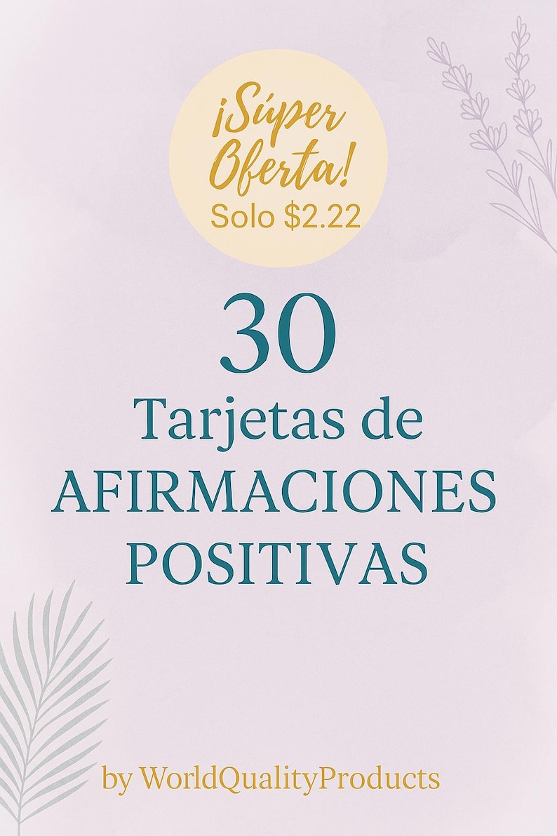 30 Affirmation Cards in Spanish | Digital Product | Downloadable ...