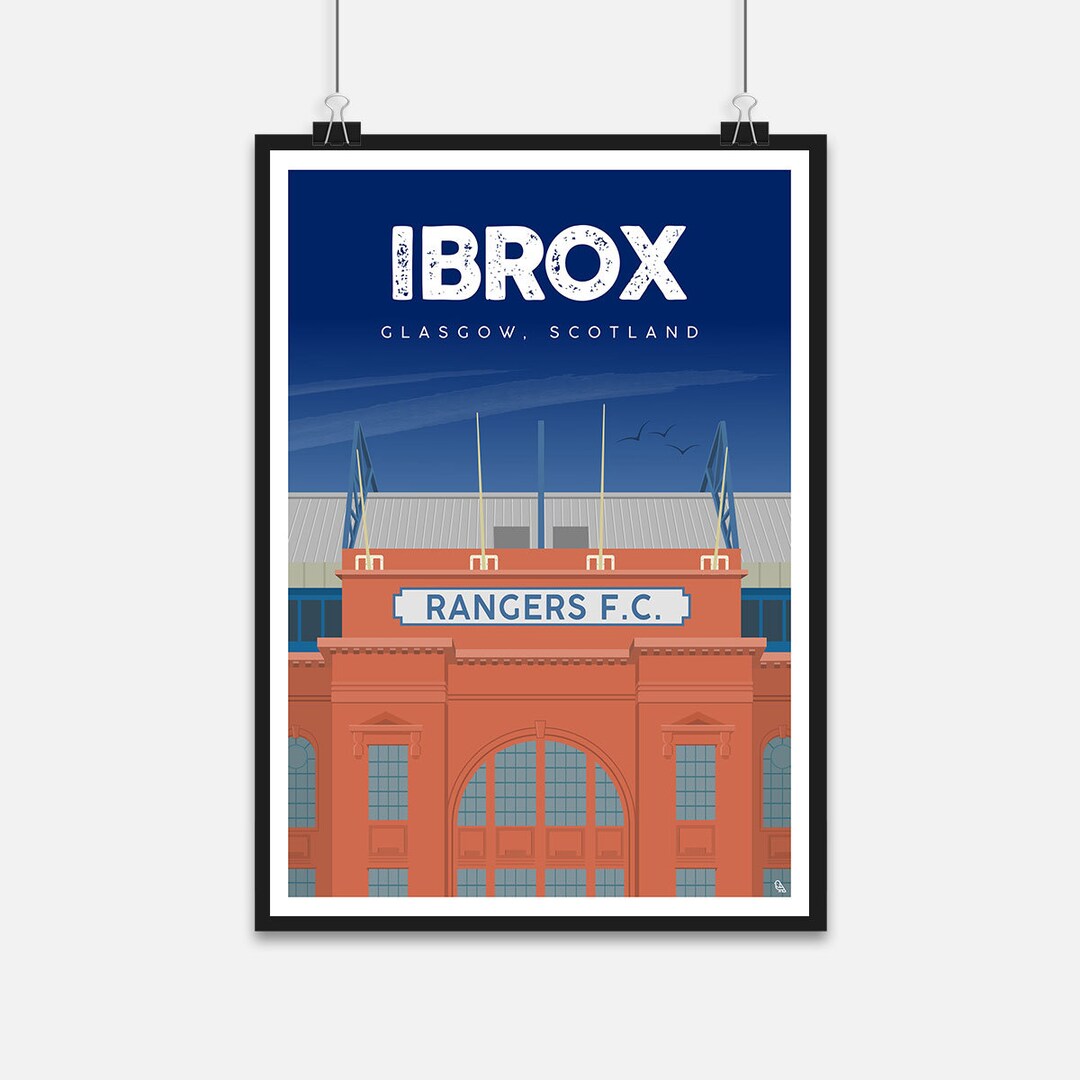 Ibrox Stadium Glasgow Rangers Print | A4 A3 | Scotland | Unframed ...