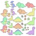 Cute Dinosaur Clip Art - Digital Download - T-rex - Triceratops ...