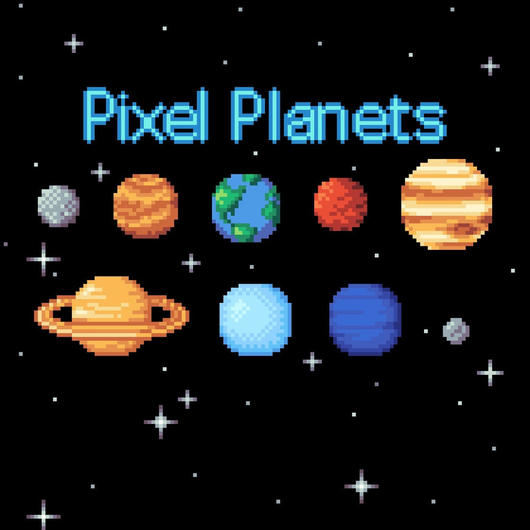 Pixel Art Planets Downloadable - Etsy