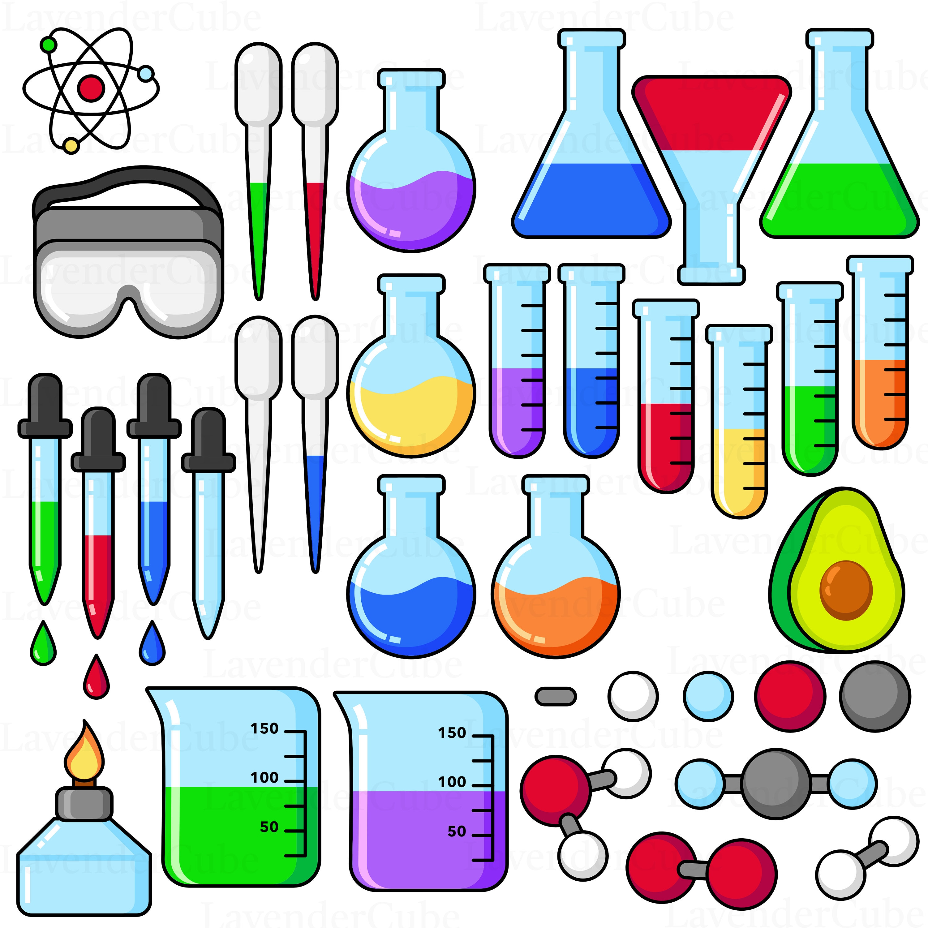 Chemistry Clipart - Digital Download - 300 DPI - Png - Jpg - Etsy