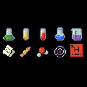 Pixel Art Chemistry Icons Digital Download Clip Art Image File - Etsy UK
