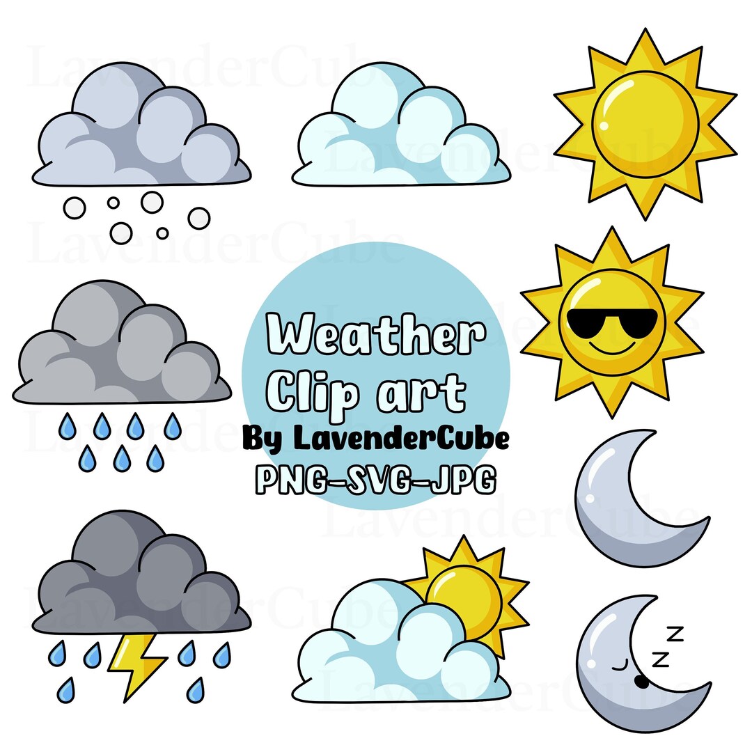 Weather Clipart Image File Digital Download, PNG, SVG, JPG - Etsy
