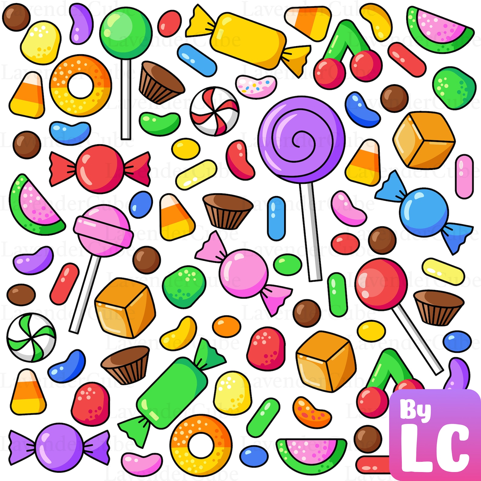 Candy Clipart - Digital Download - 300 DPI - Png - Jpg - Etsy