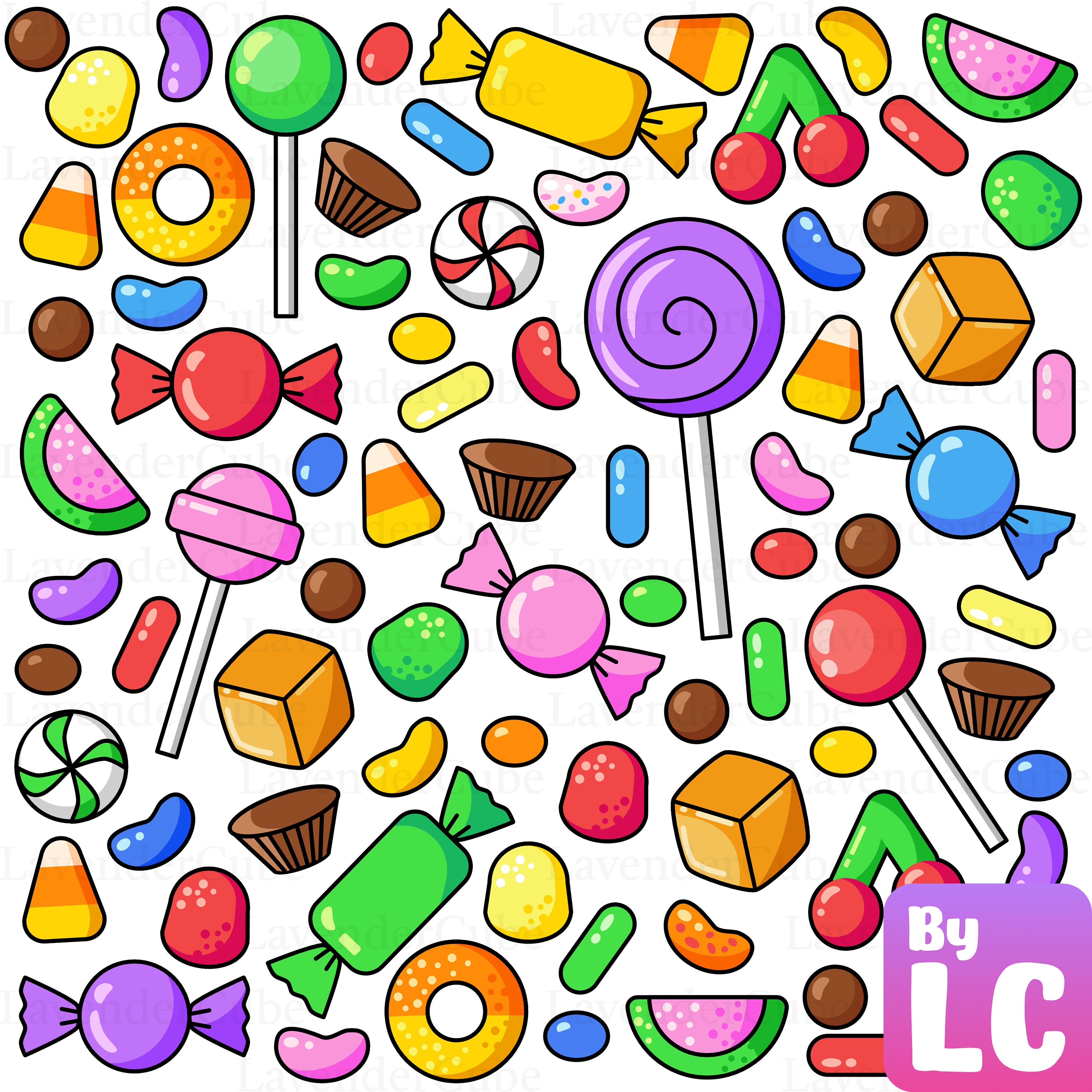 Candy Clipart - Digital Download - 300 DPI - Png - Jpg - Etsy