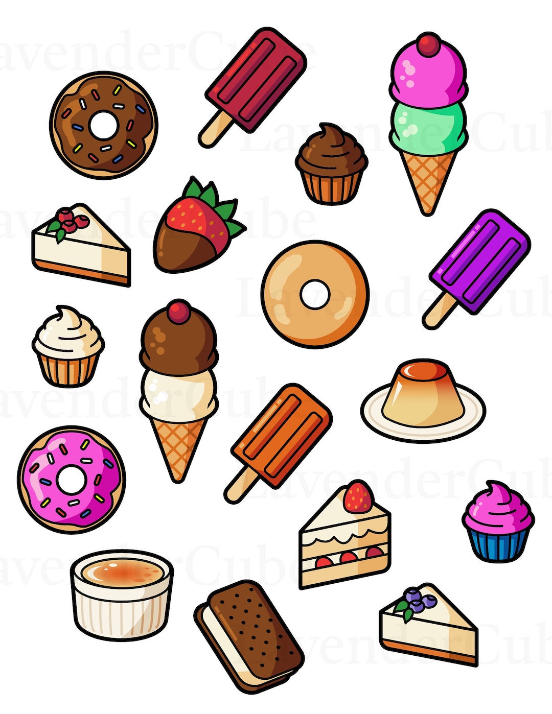 Desserts Clipart Digital Download 300 DPI Png - Etsy