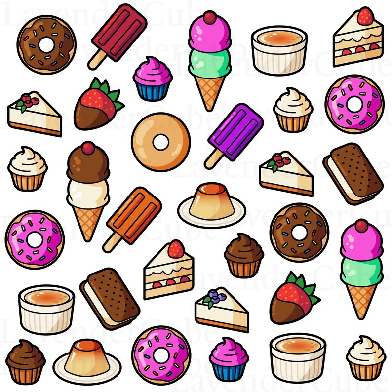 Desserts Clipart - Digital Download - 300 DPI - Png - Etsy