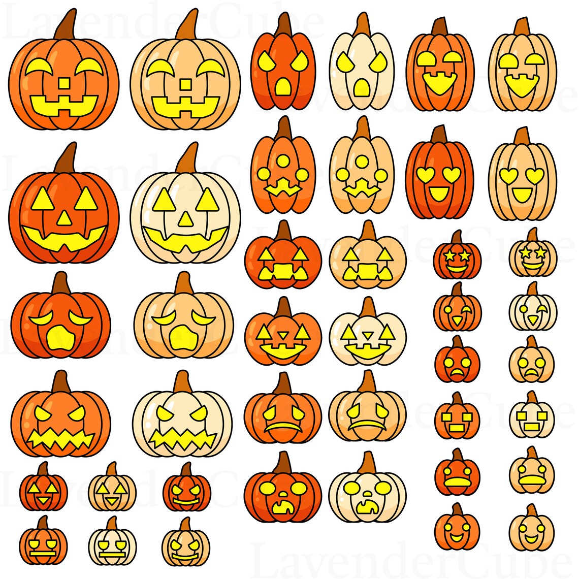Jack-o'-lantern Clipart - Digital Download - 300 DPI - Png - Jpg - Etsy