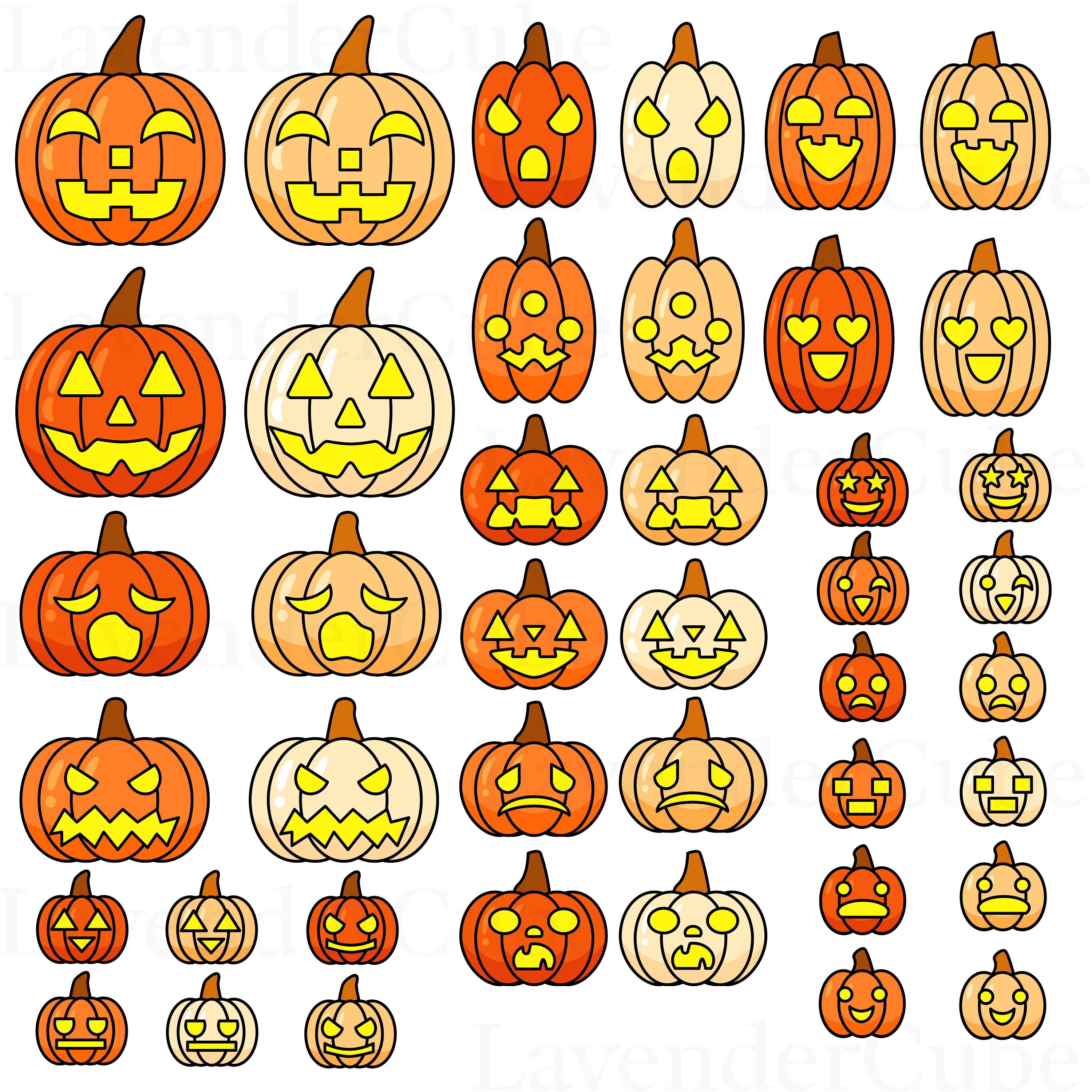 Jack-o'-lantern Clipart - Digital Download - 300 DPI - Png - Etsy