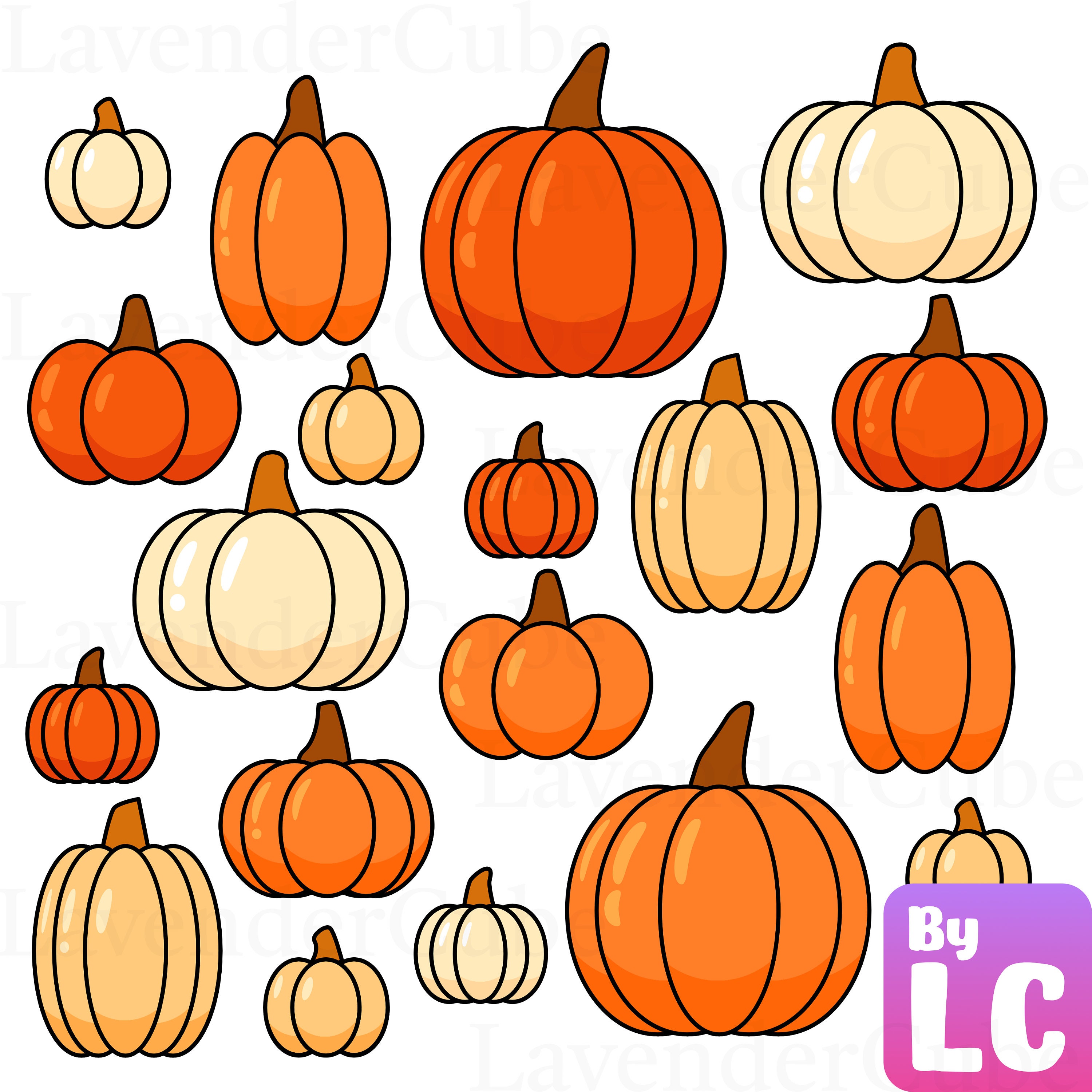 Simple Pumpkin Clipart - Digital Download - 300 DPI - Png - Jpg - Etsy