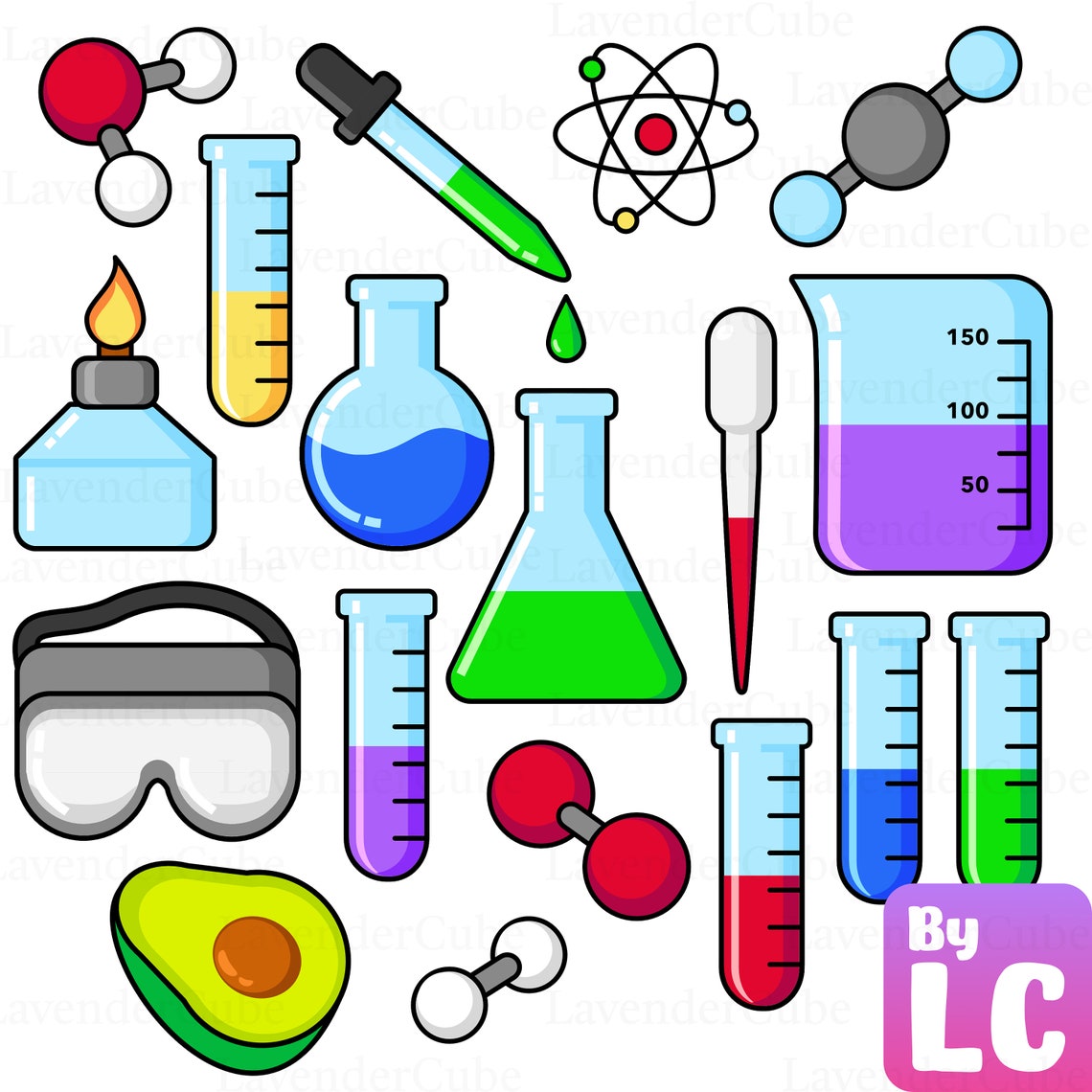 Chemistry Clipart - Digital Download - 300 DPI - Png - Jpg - Etsy