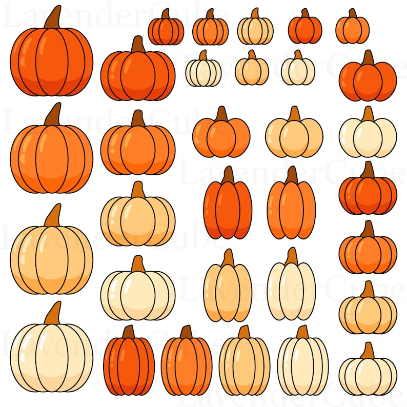 Simple Pumpkin Clipart - Digital Download - 300 DPI - Png - Jpg - Etsy