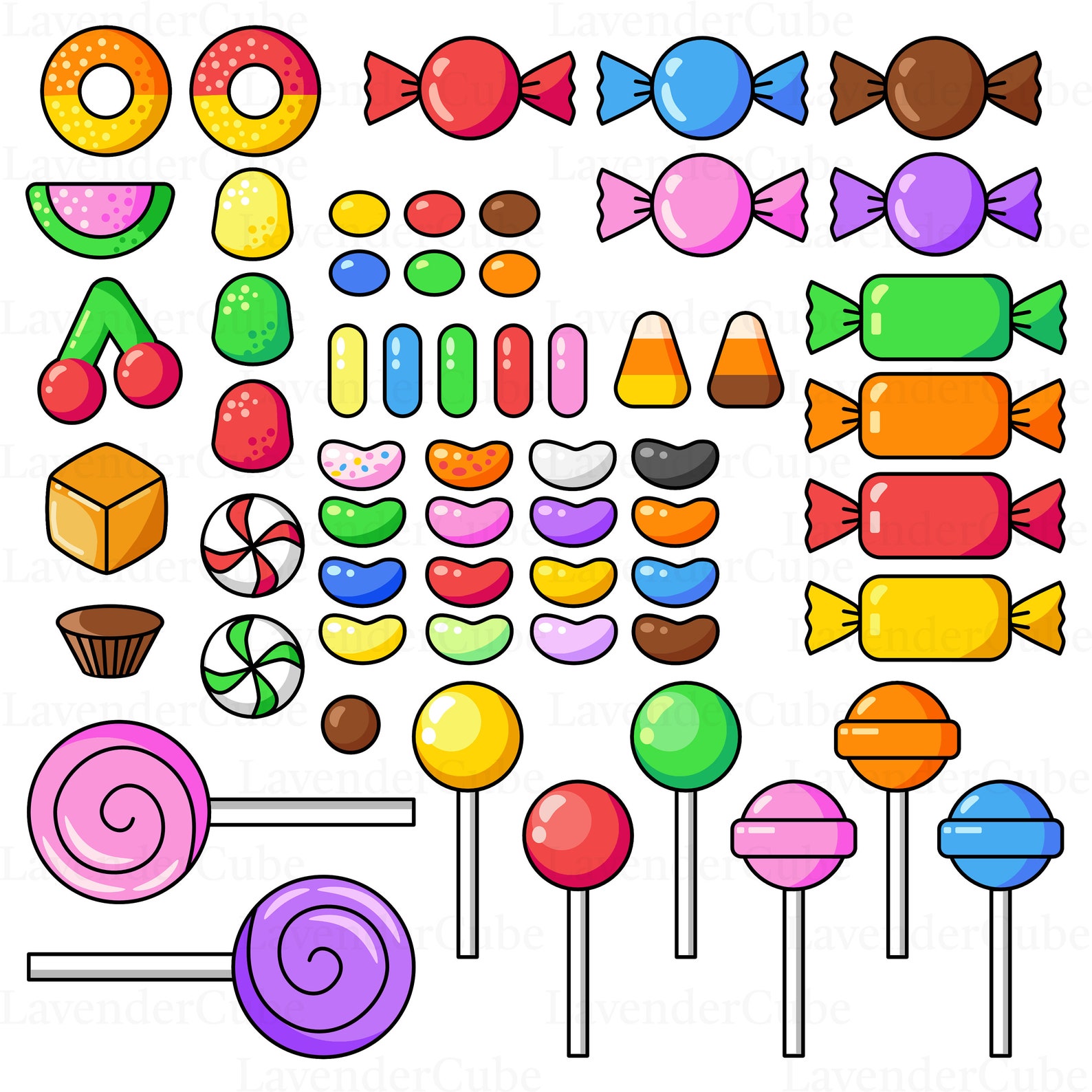 Candy Clipart - Digital Download - 300 DPI - Png - Jpg - Etsy