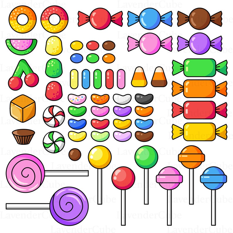 Candy Clipart - Digital Download - 300 DPI - Png - Jpg - Etsy