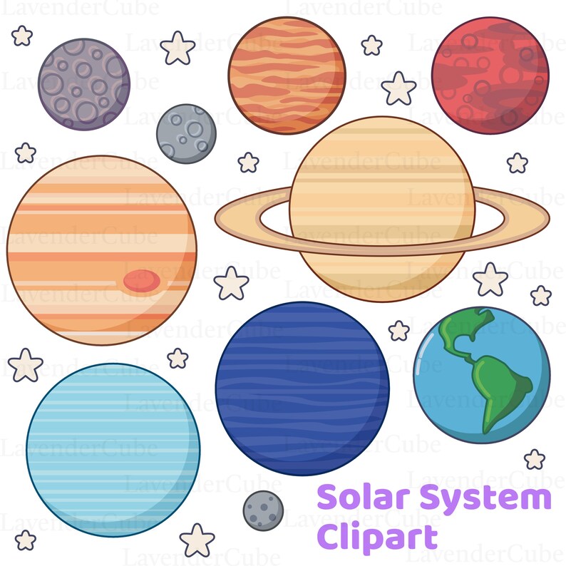 Solar System Clipart - Digital Download - 300 DPI - Planets -png - Etsy ...