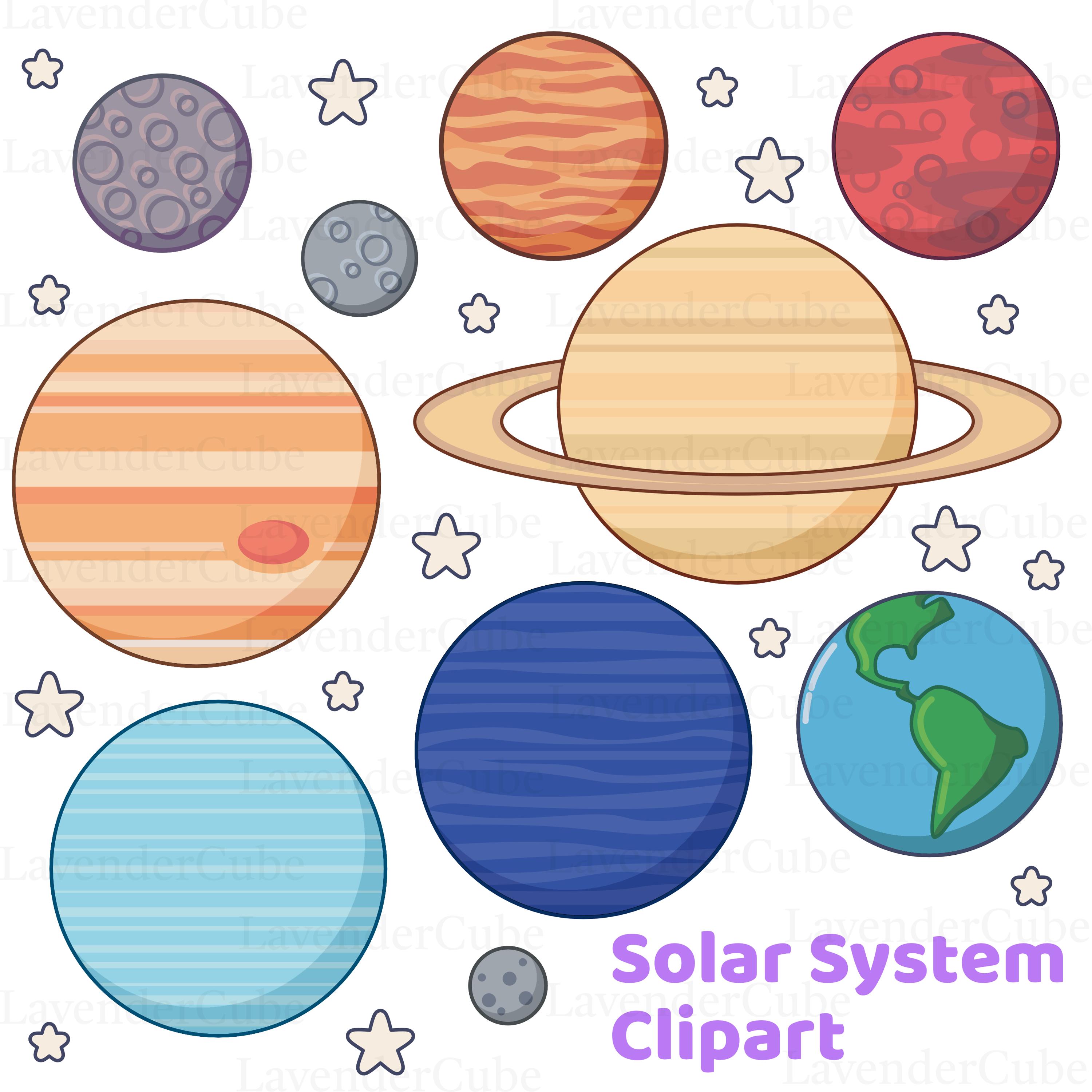 Solar System Clipart - Digital Download - 300 DPI - Planets -png - Etsy