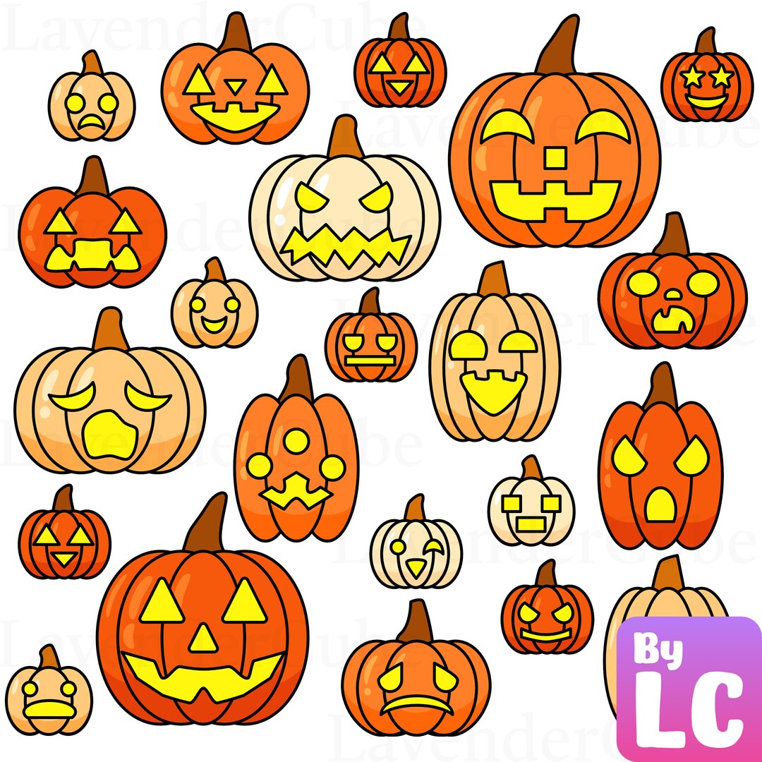 Jack-o'-lantern Clipart - Digital Download - 300 DPI - Png - Jpg - Etsy