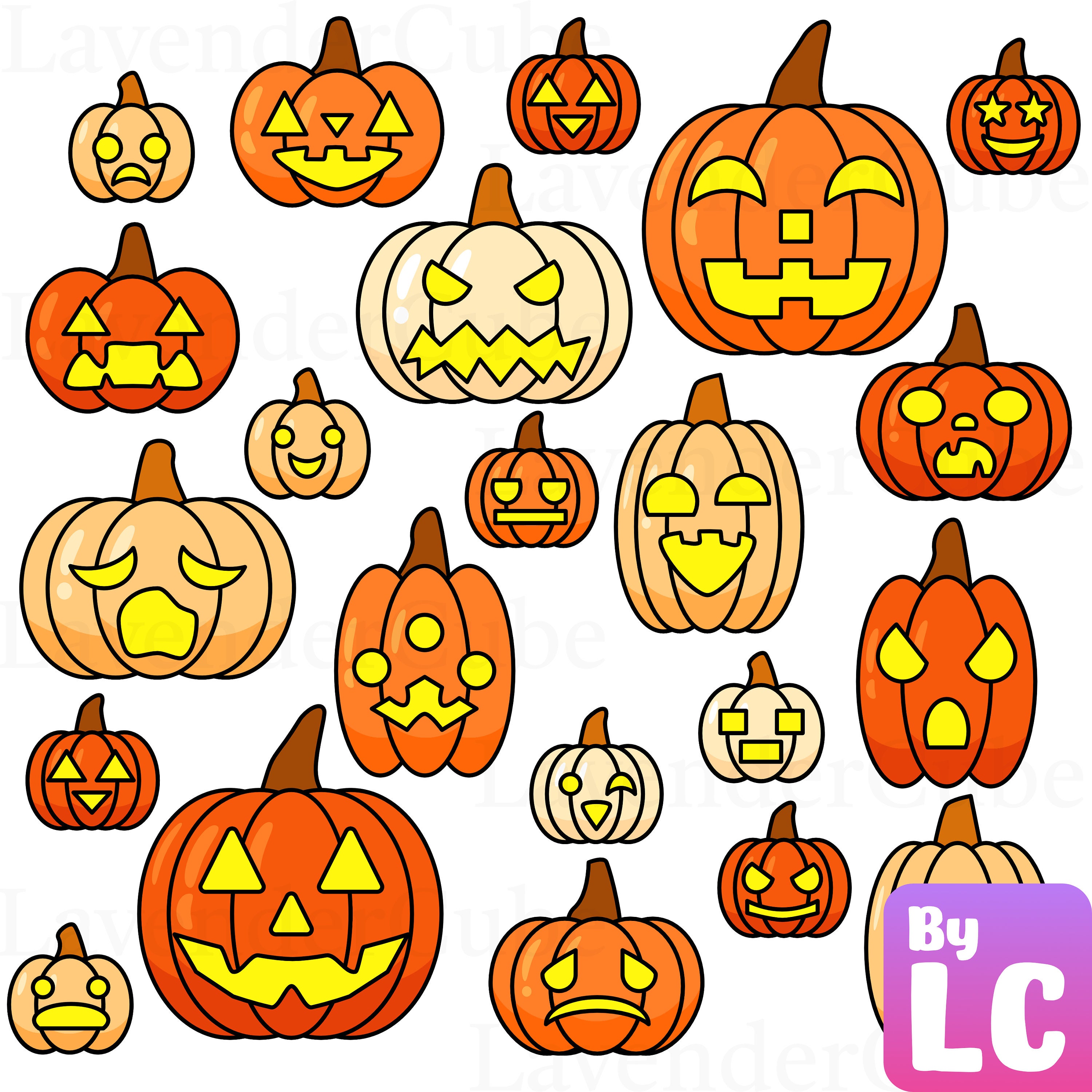 Jack-o'-lantern Clipart - Digital Download - 300 DPI - Png - Jpg - Etsy