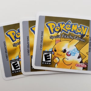 Pokémon Yellow Pikachu Version Gameboy Labels Replacement Label Decal ...