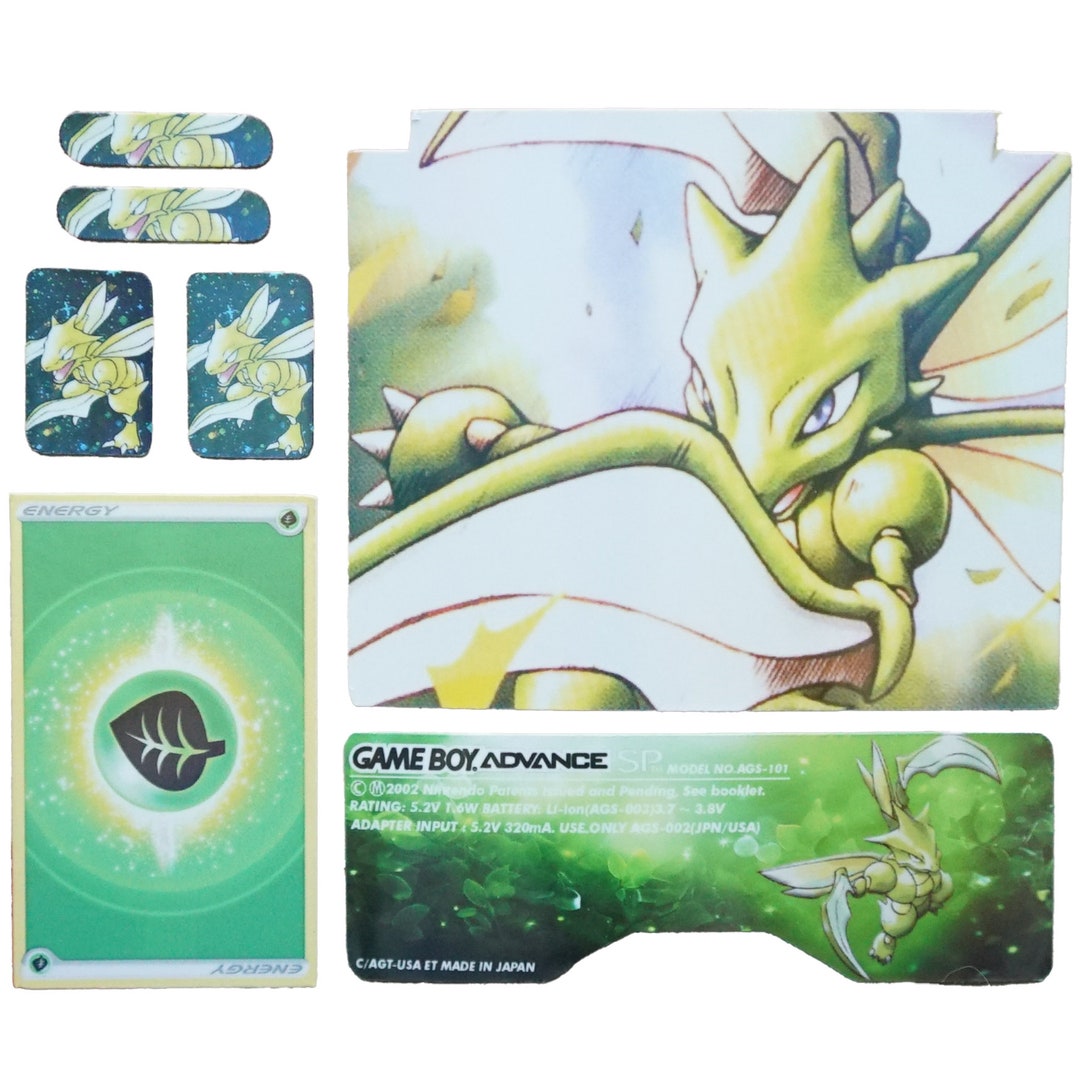 Syther GBA SP Shell Insert Sticker Set Holographic W/clear Buttons ...