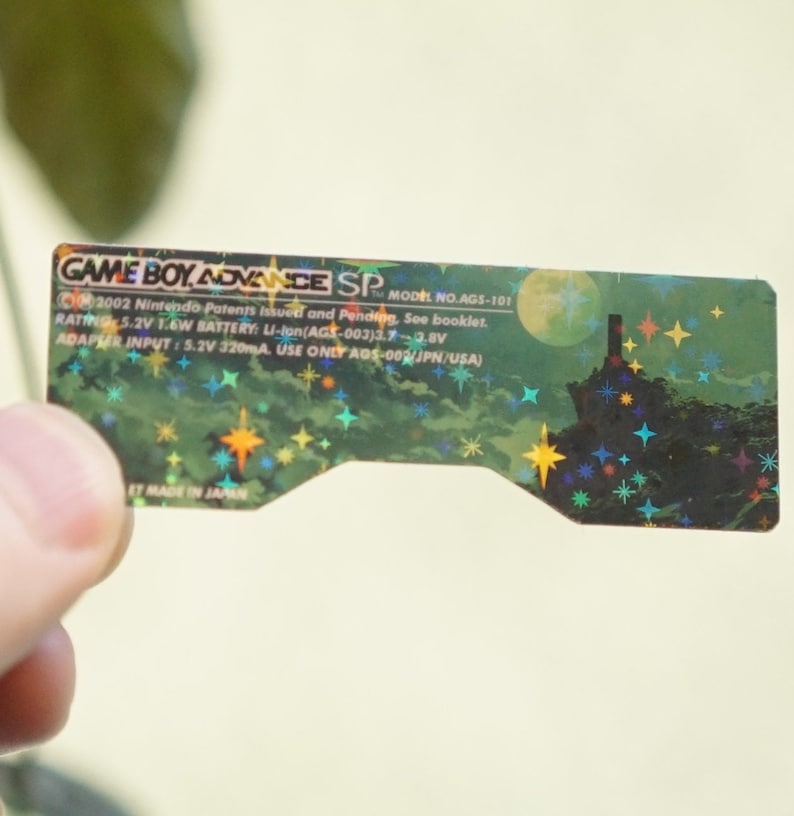 GBA SP Shell Insert Sticker Set Holographic Stars - Etsy