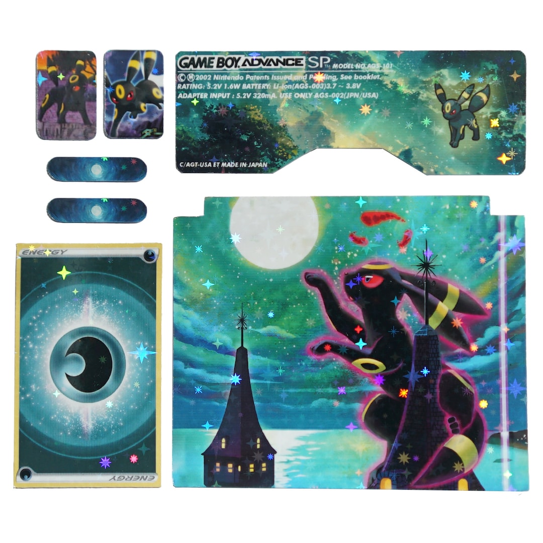 Umbreon GBA SP Shell Insert Sticker Set Holographic Stars - Etsy