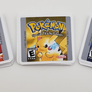 Pokémon Yellow Pikachu Version Gameboy Labels Replacement Label Decal ...