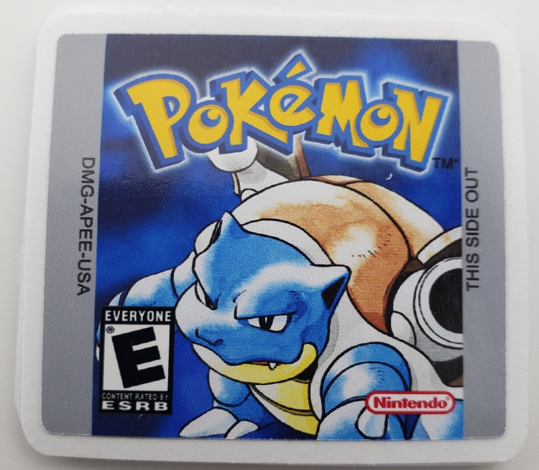 Pokémon Blue Version Gameboy Labels Replacement Label Decal Sticker ...